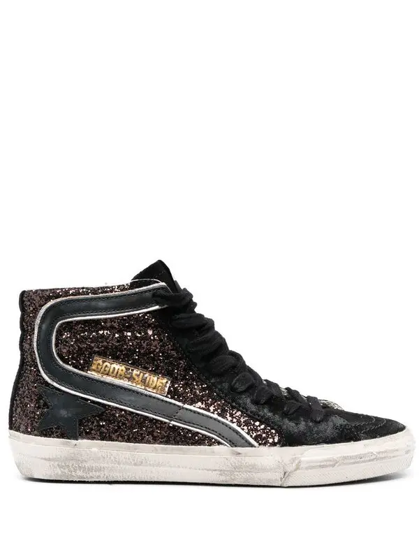GOLDEN GOOSE Slide Glitter High-top Sneakers