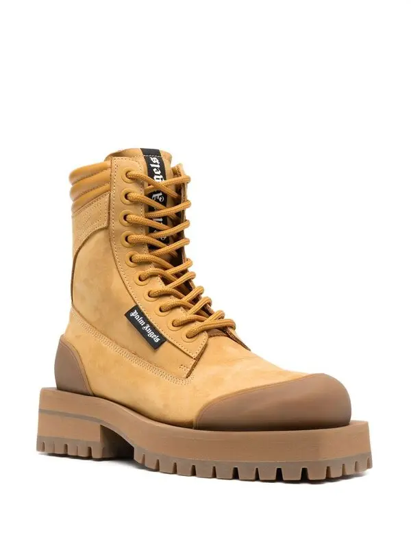 Palm Angels Square-toe Combat Boots - Yellow