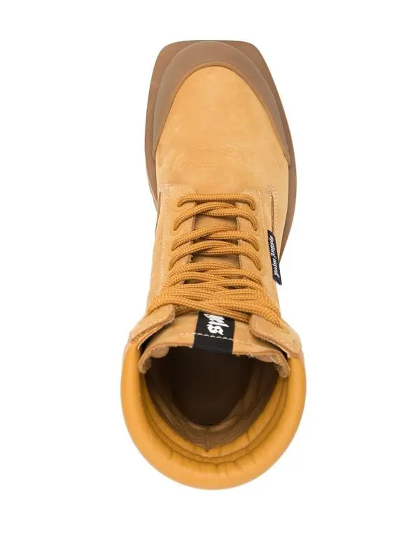 Palm Angels Square-toe Combat Boots - Yellow