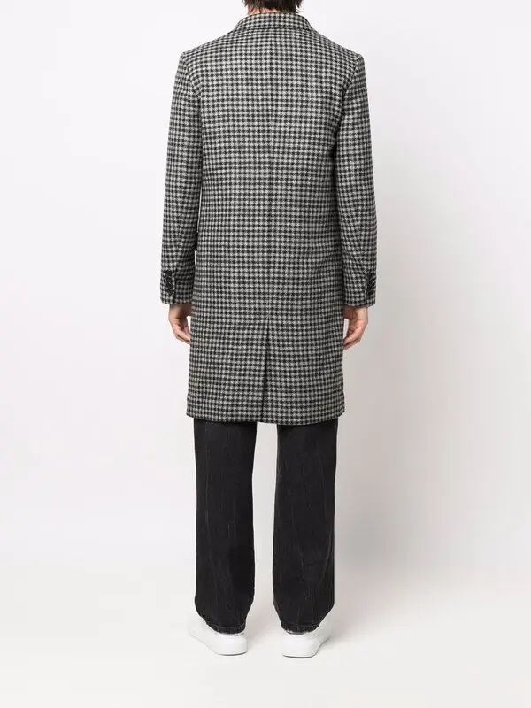 Ami Houndstooth Double-breasted Overcoat
