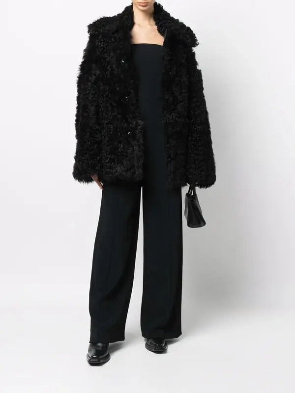 Ami Shearling Button-up Coat