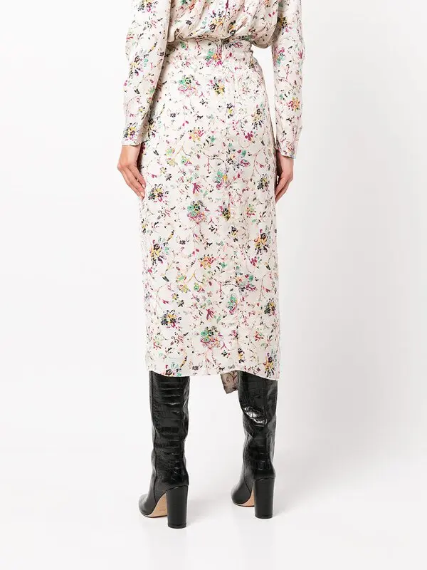 MARANT ETOILE Berthe Floral-print Midi Skirt