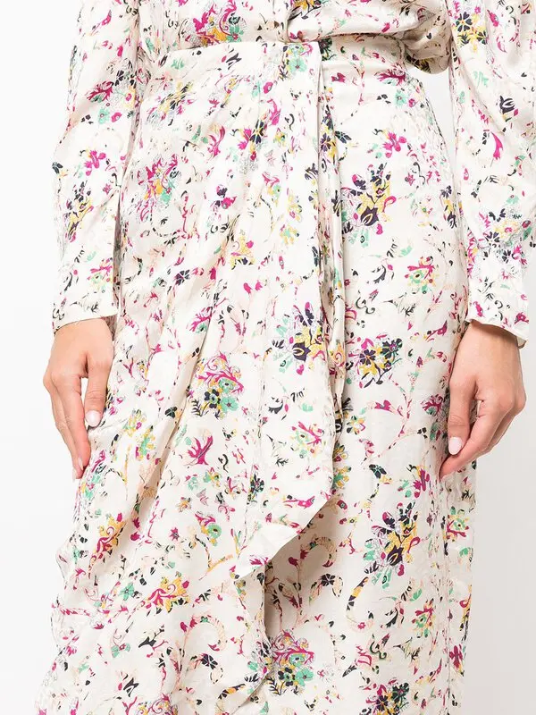 MARANT ETOILE Berthe Floral-print Midi Skirt
