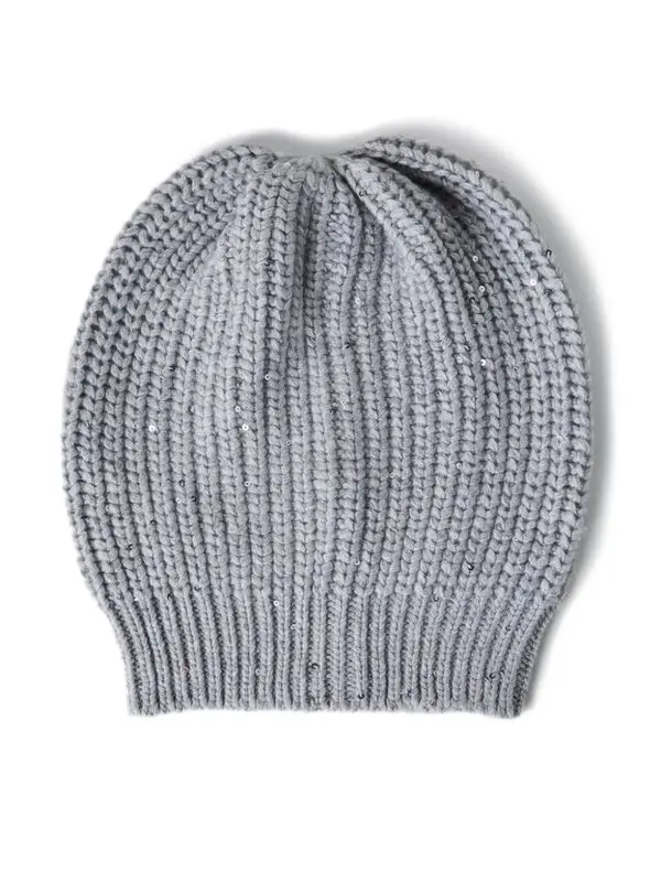 Brunello Cucinelli Ribbed-knit Beanie - Grey
