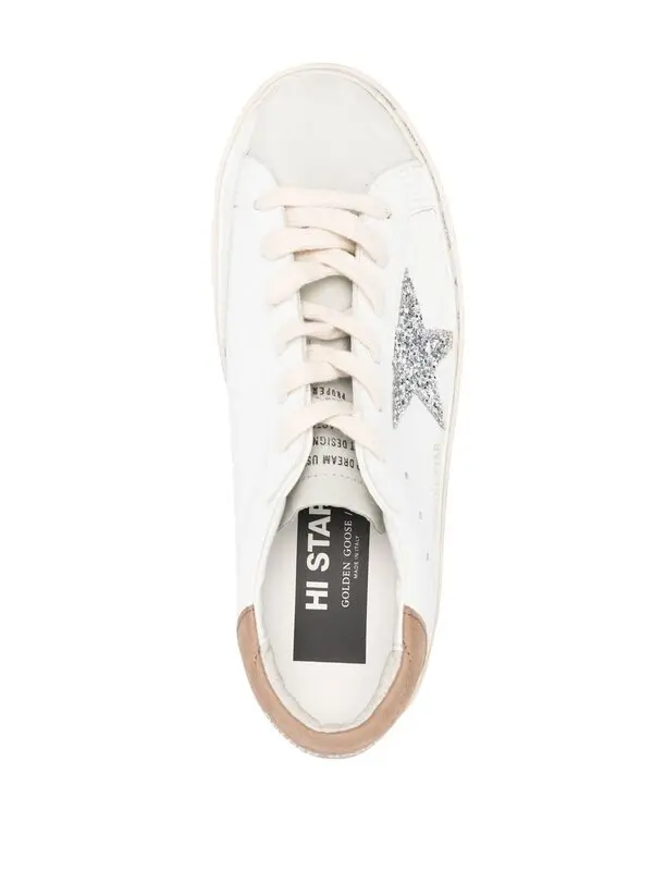 GOLDEN GOOSE Hi Star Lace-up Sneakers - White