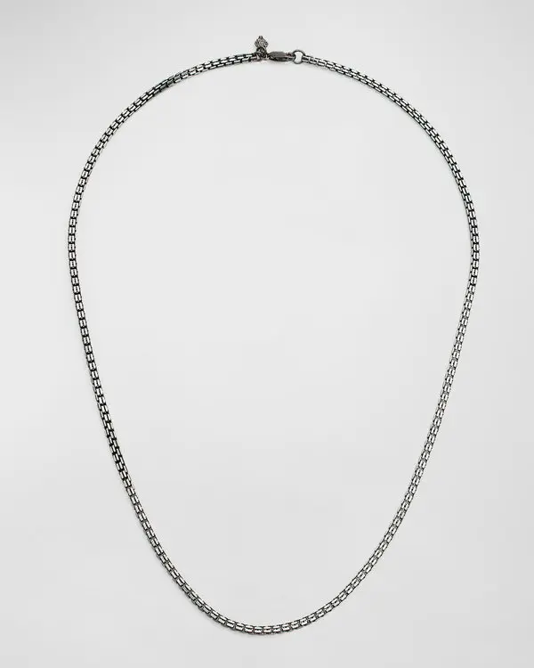 Armenta Gunmetal Sterling Box Chain Necklace - Silver