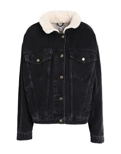 Topshop Denim Trucker Jacket With Sherpa Interior