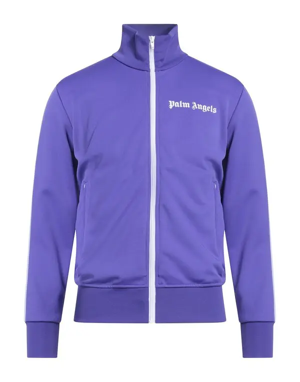Palm Angels Zippered Long Sleeve Sweatshirt - Purple