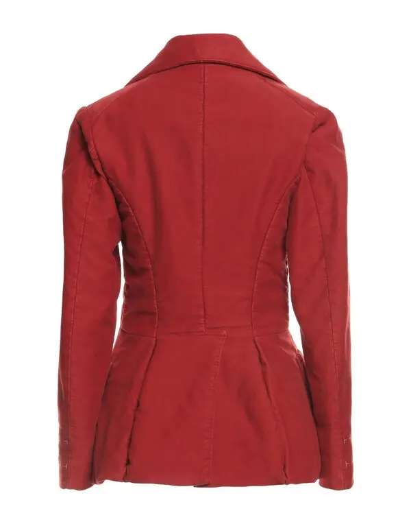 MAISON MARGIELA Cotton Blazer With Brooch - Brick Red