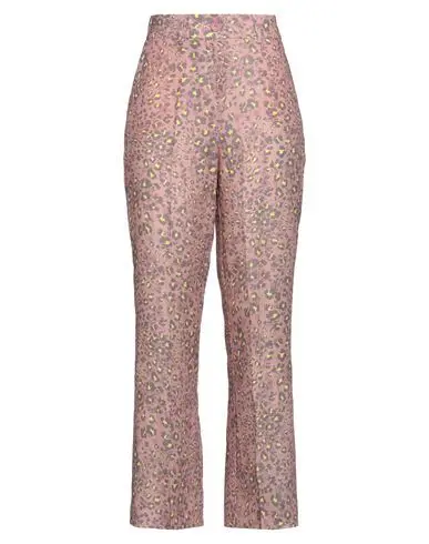 SOALLURE Floral Flared Linen Pants - Pink