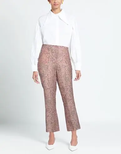 SOALLURE Floral Flared Linen Pants - Pink