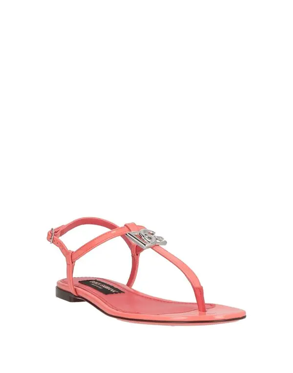 Dolce & Gabbana Thong Sandal Coral Size Soft Leather