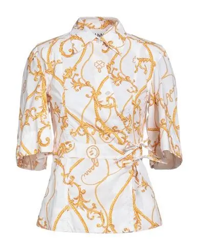 GANNI Cotton Shirt With Two-tone Print