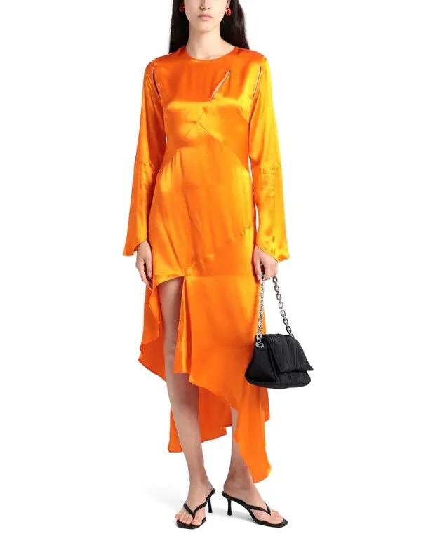 topshop orange midi dress Topshop Embroidered Midi Dress in Orange
