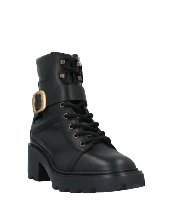 TOD'S Leather Lace-up Ankle Boots - Black