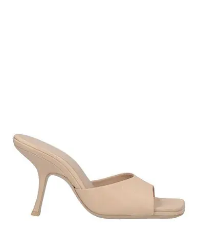 By Far Leather Textured Sandals - Beige