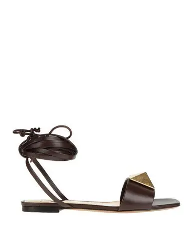Valentino Garavani Dark Leather Sandals - Brown