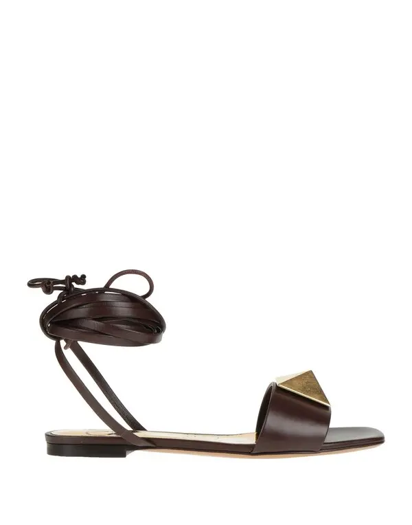 Valentino Garavani Dark Leather Sandals - Brown