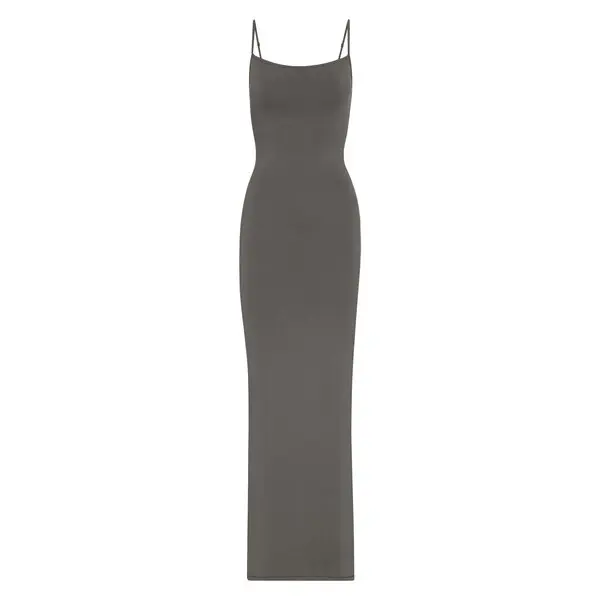 Skims Smooth Lounge Low Back Cami Dress - Gunmetal | Editorialist