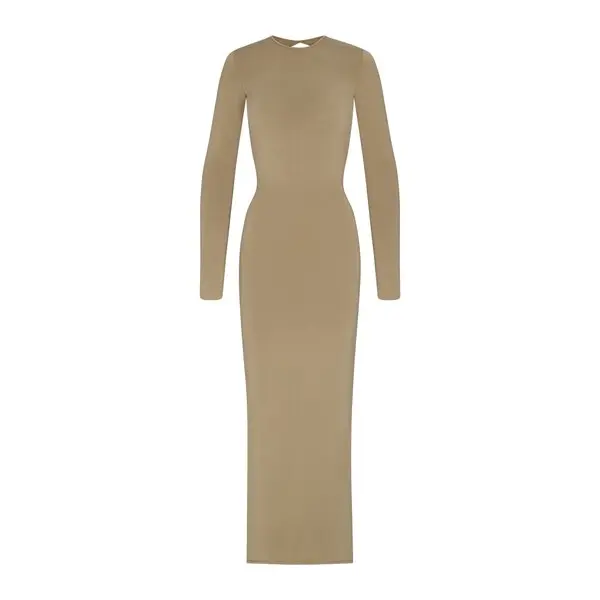 chinese dress ladies Khaki Beaded Long Sleeve Evening Dresses with Overskirt Mother of the –  Viniodress