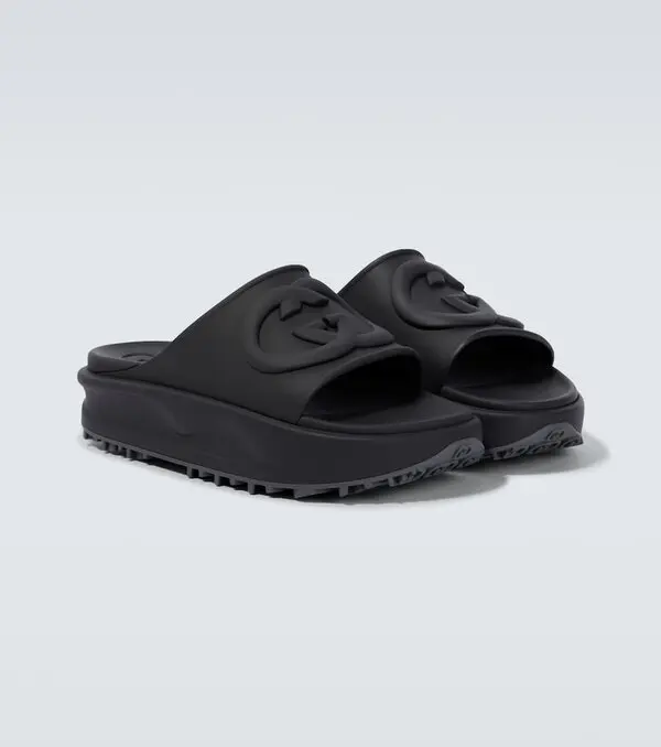 Gucci Interlocking G Slides - Black | Editorialist display picture 1