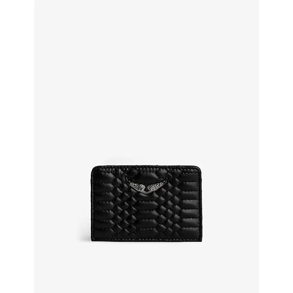 Zadig&Voltaire Quilted-leather Emblem-detail Card Holder - Noir