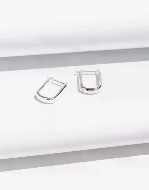 Madewell Demi-fine Carabiner Hoop Earrings - Sterling Silver