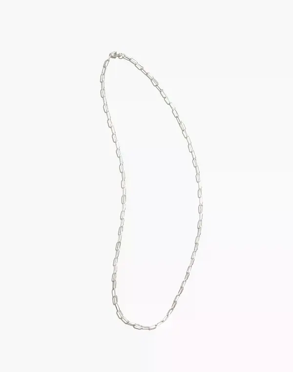 Madewell Maslo Jewelry Drawn Cable Chain Necklace - Silver