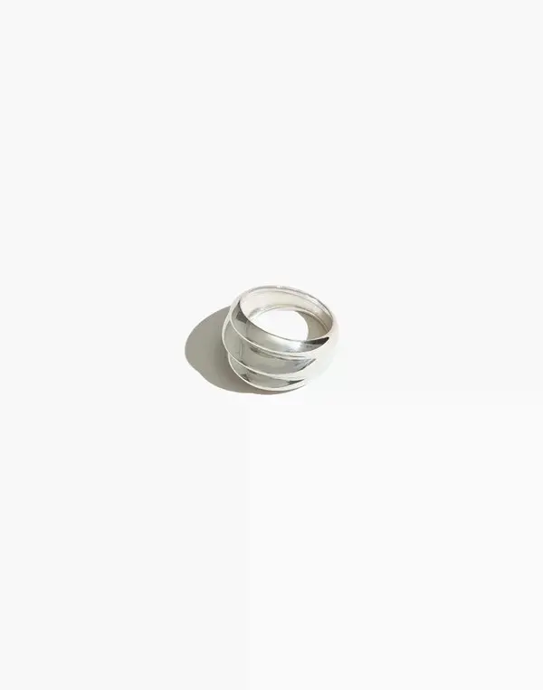 Madewell Maslo Jewelry Sterling Triple Ring - Silver