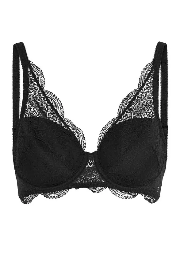 Simone Perele Karma Lace Padded Half-cup Bra - Black