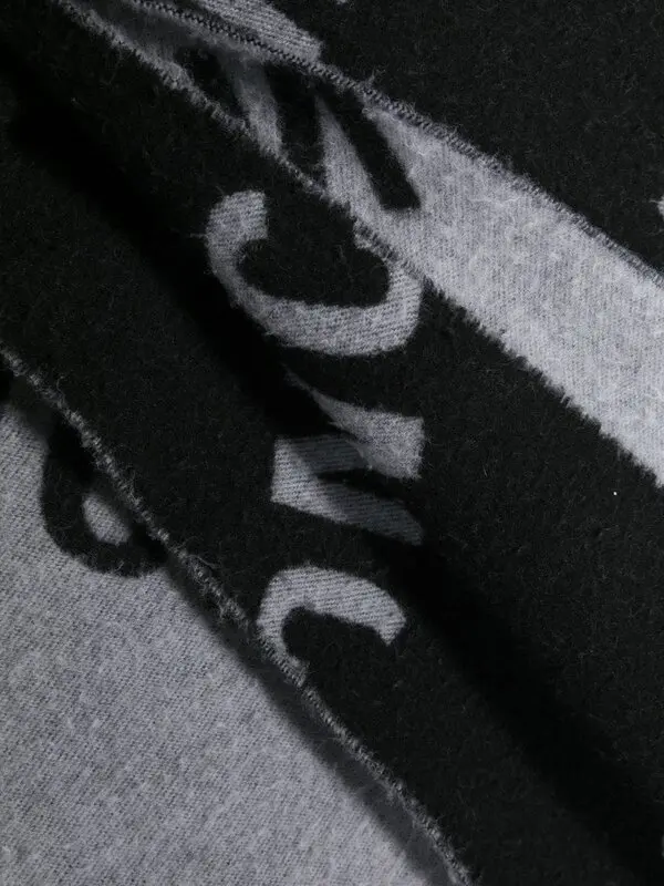 Balenciaga Fringed Jacquard-logo Scarf