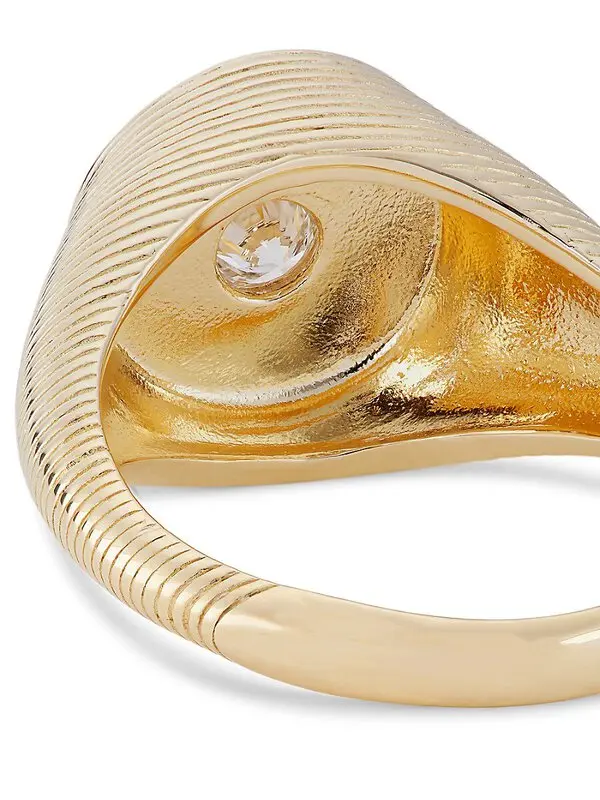 SYDNEY EVAN Fluted Signet 14k & Diamond Ring