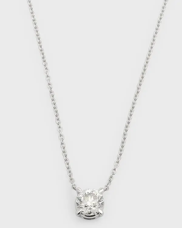 Neiman Marcus 18k 1.0 Tcw Round Diamond Pendant - White Gold
