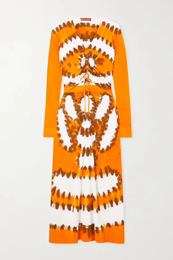 Altuzarra Rilia Tie-dyed Knitted Midi Dress - Orange
