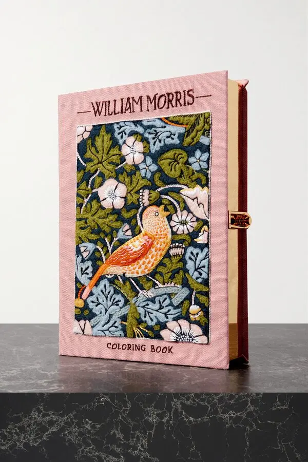 OLYMPIA LE-TAN William Morris Coloring Book Embroidered Appliquéd Canvas Clutch