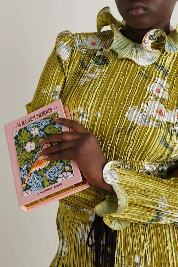 OLYMPIA LE-TAN William Morris Coloring Book Embroidered Appliquéd Canvas Clutch