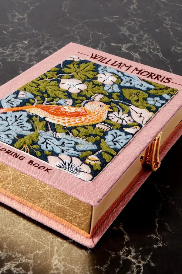OLYMPIA LE-TAN William Morris Coloring Book Embroidered Appliquéd Canvas Clutch