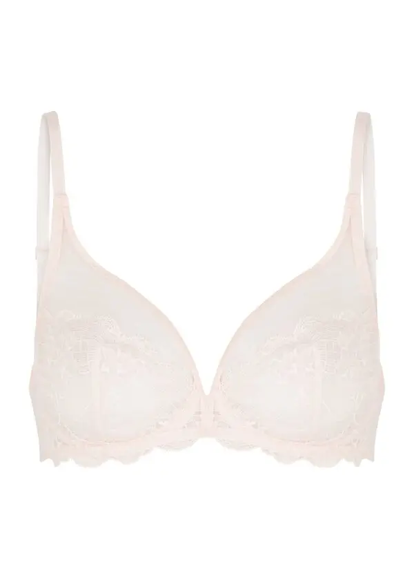 Simone Perele Reve Lace Underwired Plunge Bra - Light Pink