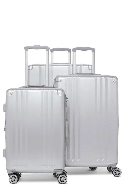 CALPAK Ambeur 3-piece Metallic Luggage Set - Silver