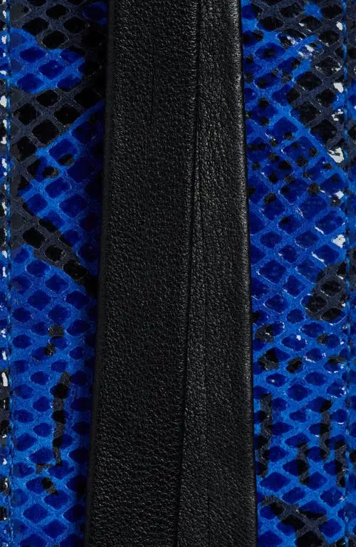 RAINA BELTS Tassel Leather Wrap Belt - Black/blue Snake