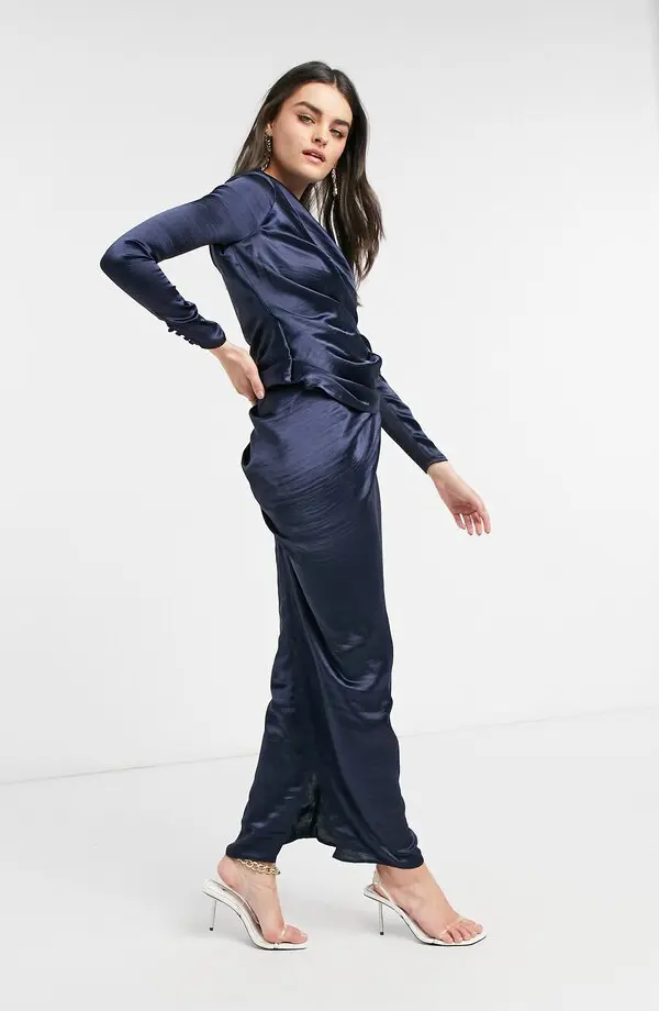 copenhagen solene long dress s size Solene Draped Maxi Dress main image 1
