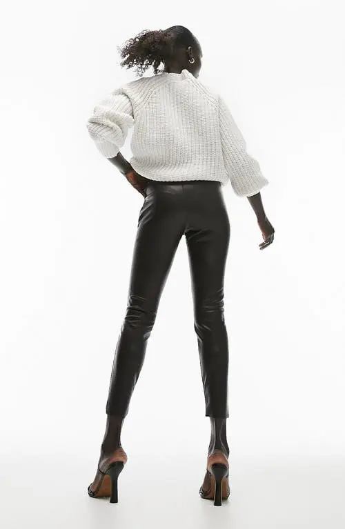 Topshop Skinny Fit Faux Leather Trousers
