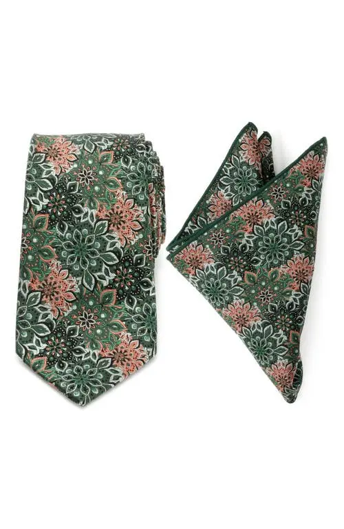 CUFFLINKS, INC. Silk-jacquard Tie And Pocket Square Set - Green