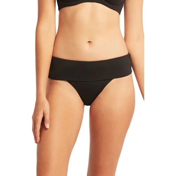 SEA LEVEL Essential Roll Band Bikini Bottom - Black