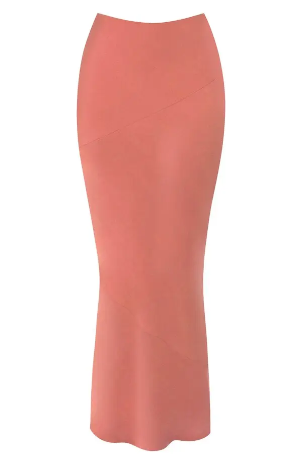 House Of Cb Colette Satin Skirt - Rose