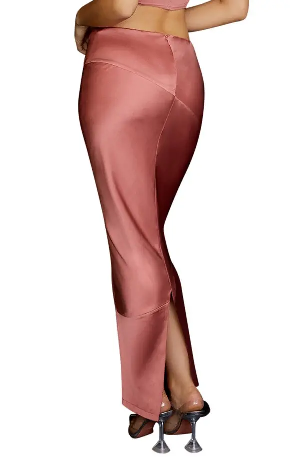 House Of Cb Colette Satin Skirt - Rose