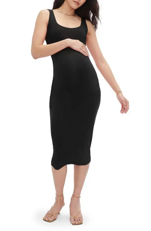 Hatch The Body Maternity Midi Tank Dress - Black | Editorialist