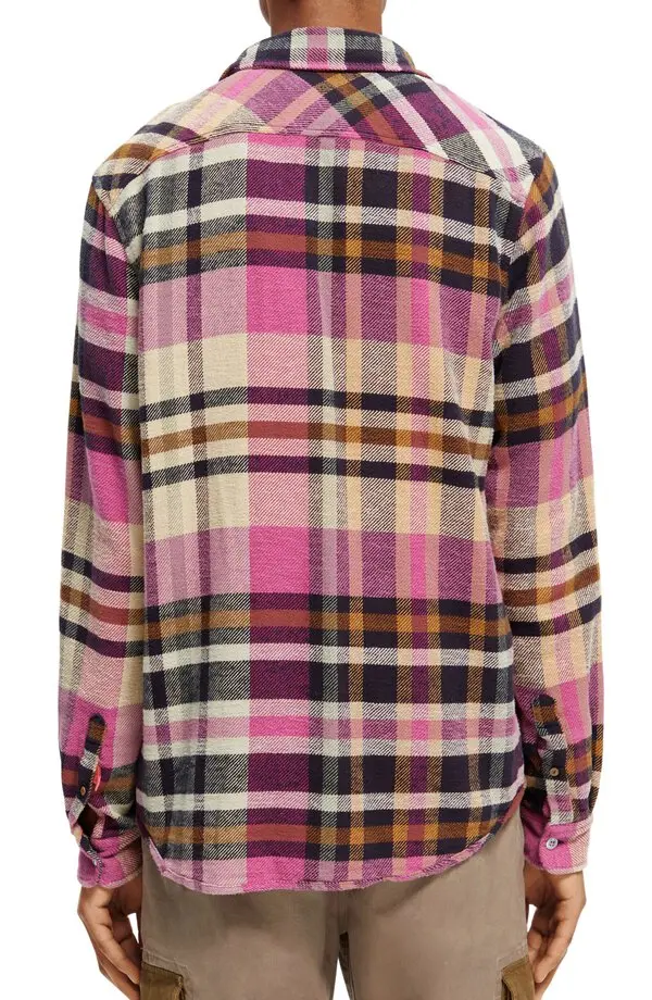 Scotch & Soda Regular Fit Plaid Cotton Flannel Button-up Shirt