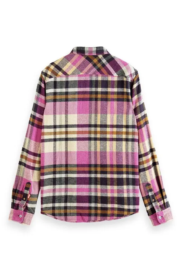 Scotch & Soda Regular Fit Plaid Cotton Flannel Button-up Shirt