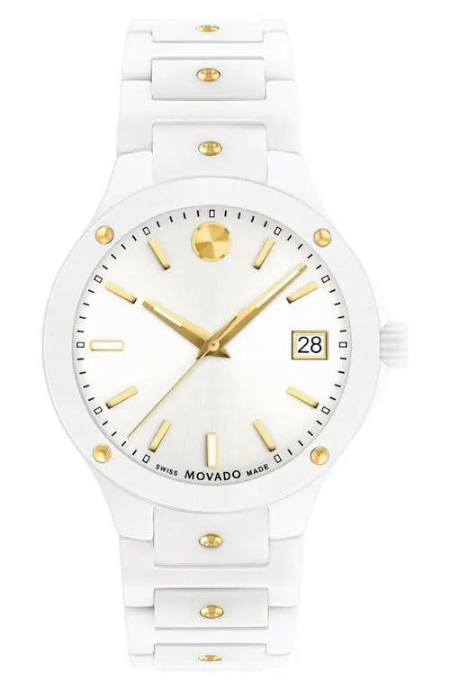 Movado Ceramic Bracelet Watch - White